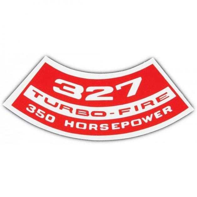 Corvette Air Cleaner Decal 327 Turbo Fire, 350 HP, 1967-1968 | Corvette ...