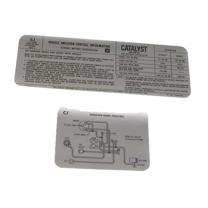 Corvette Decal, Emission L82, 1979