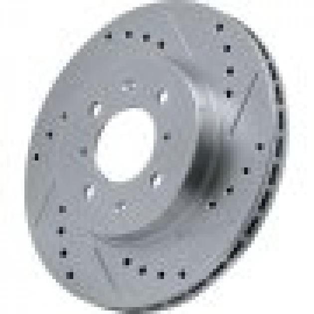 Corvette Brake Rotor, Right, Front, Slotted and Cross Drilled, 1965-1982