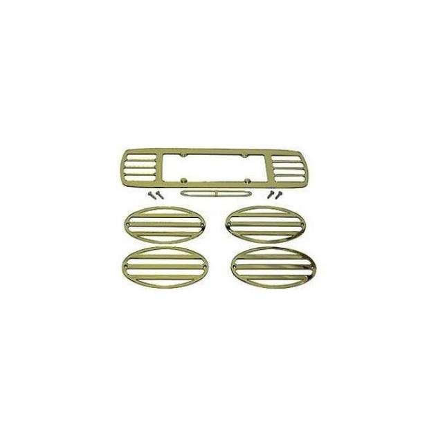 Corvette Mirror Taillight Louver & License Plate Frame Set,Gold Acrylic ...