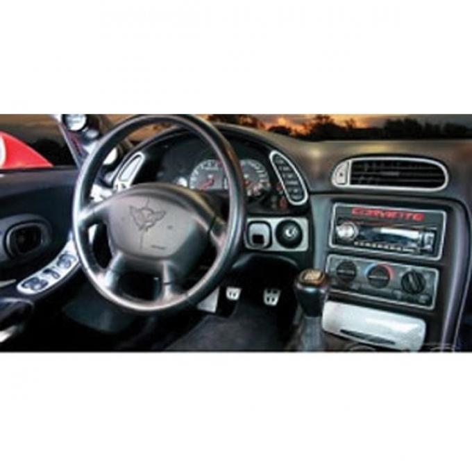 Corvette Dash Kit, Brushed Aluminum Style, 1997-2004 | Corvette Depot