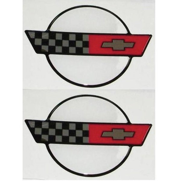 Corvette C4 3D Domed Logo Decals 1.91" X 1.43", 1984-1990 | Corvette Depot