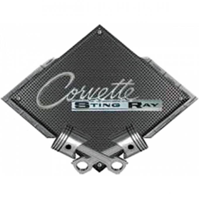 Corvette 1963-1965 Stingray Emblem Metal Sign, Black CarbonFiber ...