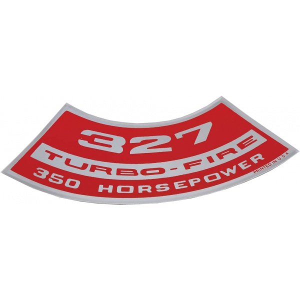 Corvette Air Cleaner Decal 327 Turbo Fire, 350 HP, 1967-1968
