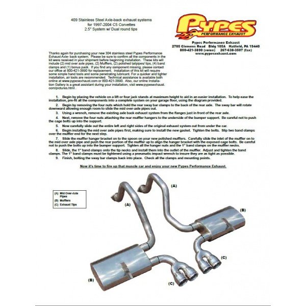 Pypes 2.5" Cat-Back Polished Quad-Tip Exhaust System For 1997-2004 ...