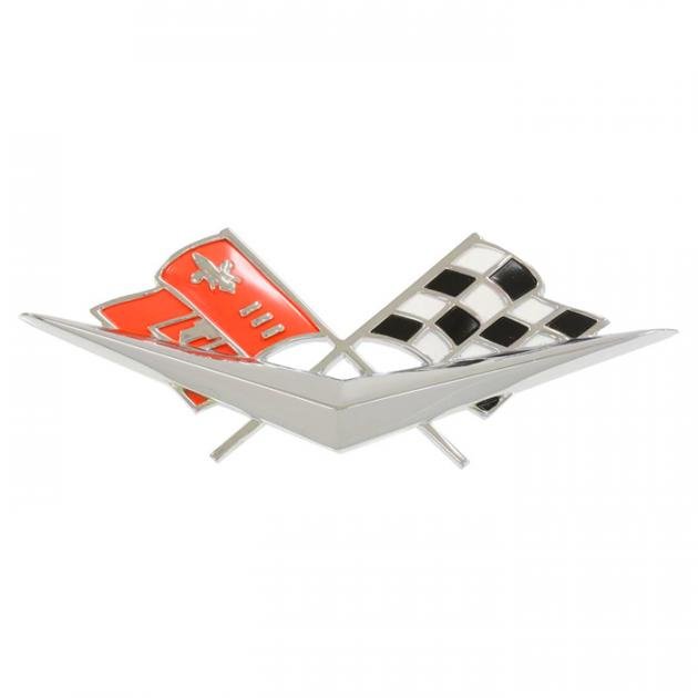 Corvette Front Emblem, Crossed-Flags, 1961 | Corvette Depot