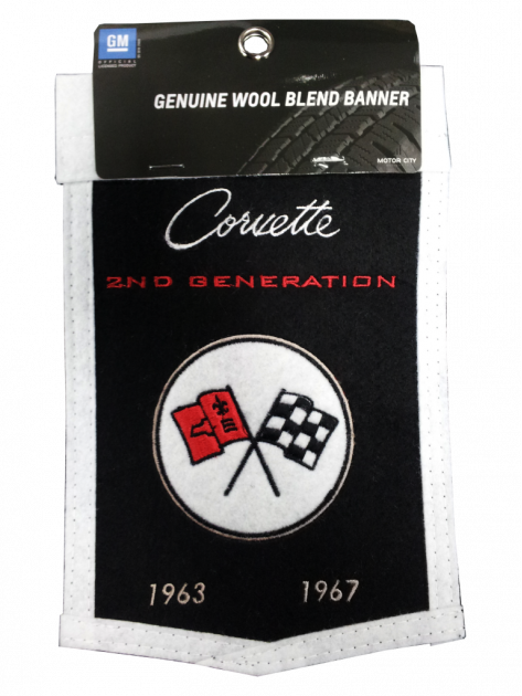 Genuine Wool Blend Mini-Banner with C2 Emblem | Corvette Depot