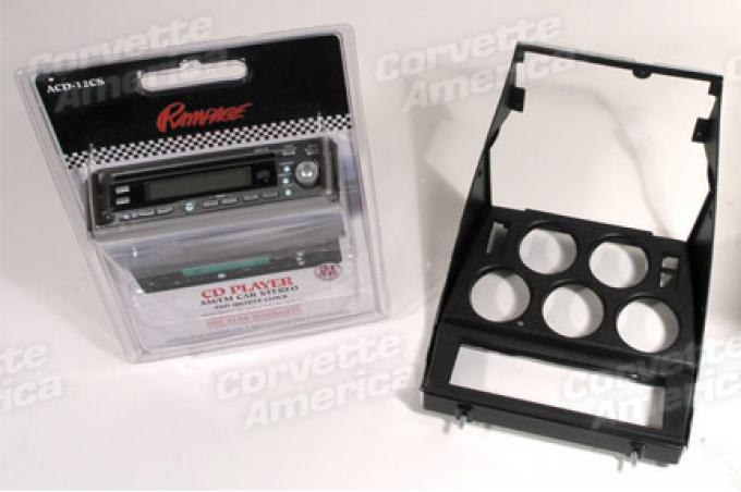 Corvette Stereo CD with Gauge Bezel, Pioneer, 1972-1976