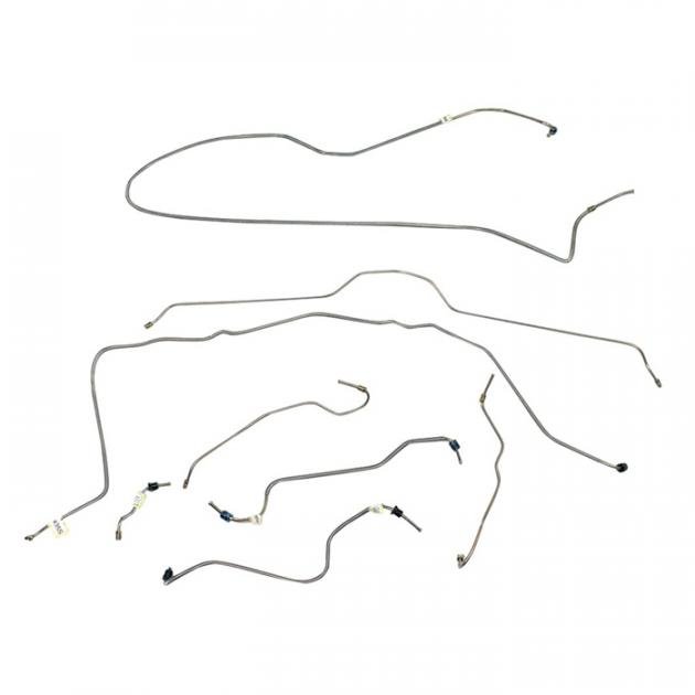 Corvette Brake Line Set, Stainless Steel without Power Brakes, 1970 ...
