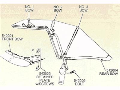 63-67 Soft Top / Convertible Top Bow - #1 Bow | Corvette Depot