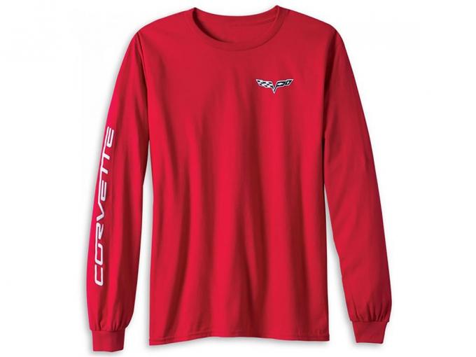 C6 Corvette Red Long Sleeve T-Shirt | Corvette Depot