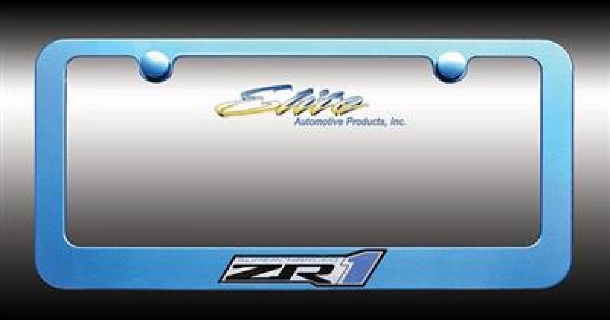 05-13 License Plate Frame Bezel Painted And Engraved C6 ZR1 Emblem ...