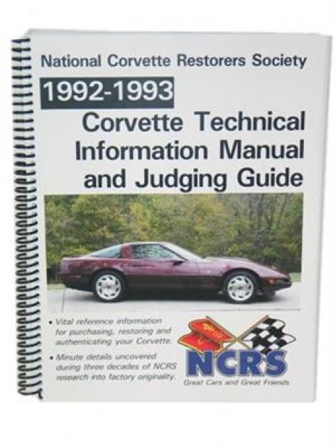 92-93 NCRS Judging Manual 1st Edition | Corvette Depot
