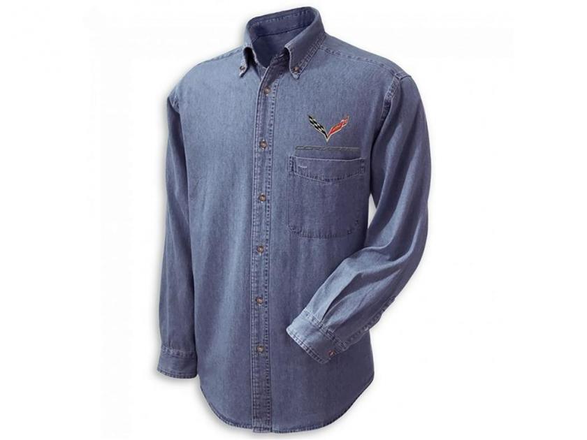 C7 Corvette Men's Denim Shirt | Corvette Depot