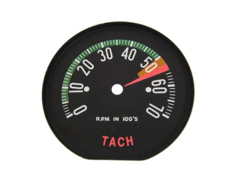 60 5500 Red Tach / Tachometer Face - 1960 Early White Numbers ...