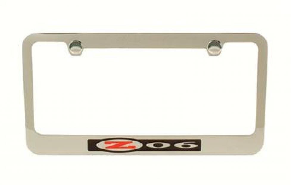 License Plate Frame / Bezel - C5 Z06 Logo Chrome | Corvette Depot