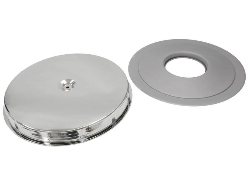 58-62 Holley / Edelbrock Chrome Steel Air Cleaner With Element ...