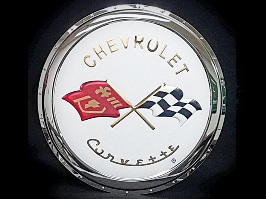 C1 / 53-55 Style Emblem Badge Chrome Domz Sign | Corvette Depot