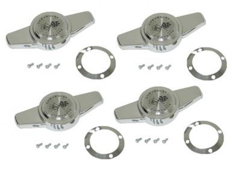 56-62 Hubcap Spinners with Retainers and Screws | Corvette Depot