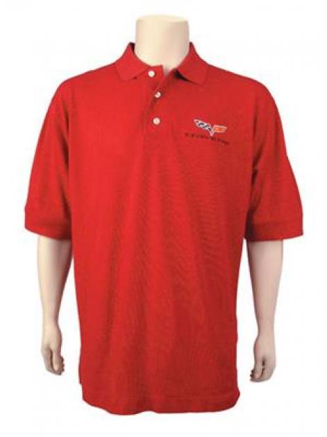 Polo Shirt Championship Red With C6 Logo | Corvette Depot