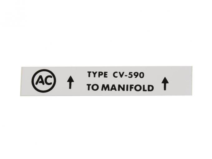 62-64 PCV Valve Tag Cv 590 | Corvette Depot