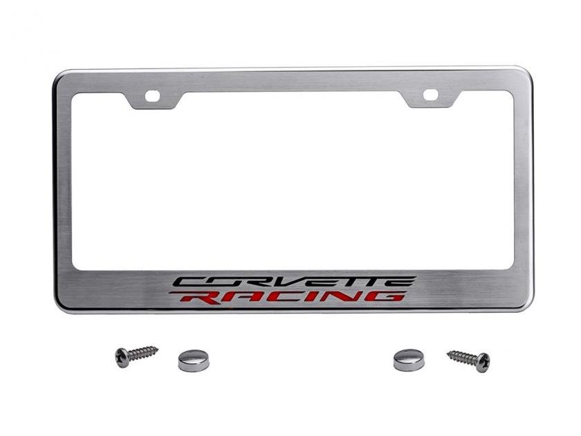Corvette Racing Brushed Stainless Steel License Plate Frame | Corvette ...