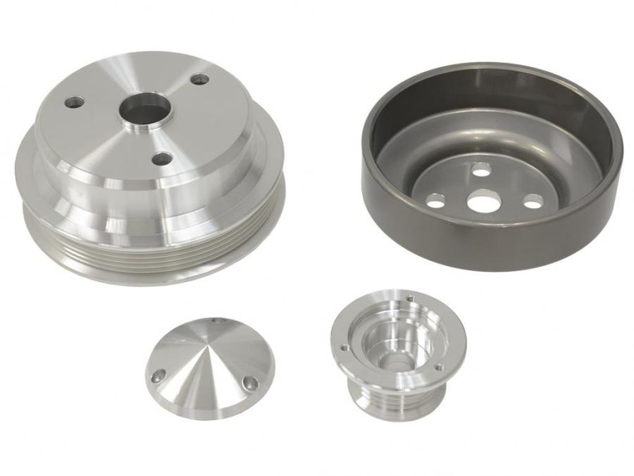 84-87 March Aluminum Engine Pulley Set - Polished 3 Piece System ...