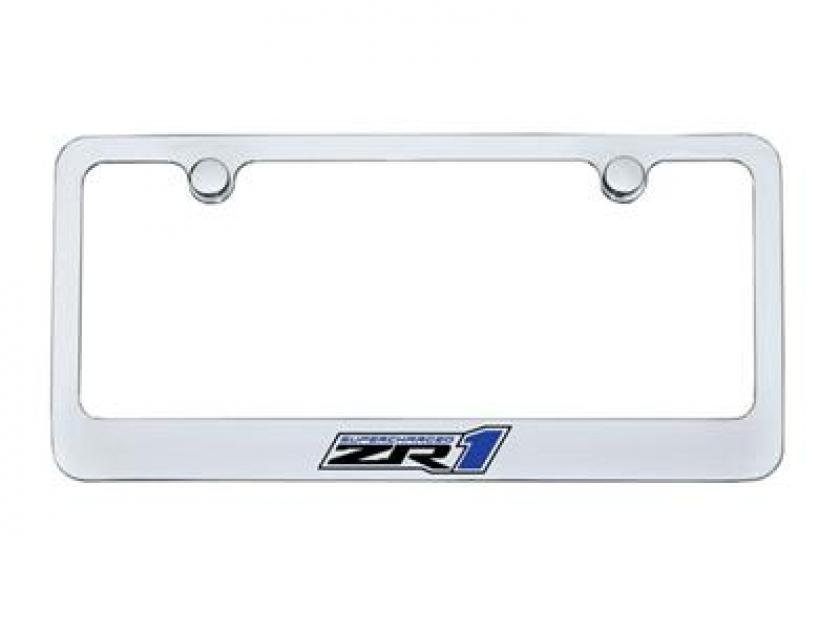 License Plate Frame Bezel ZR1 Logo Chrome | Corvette Depot