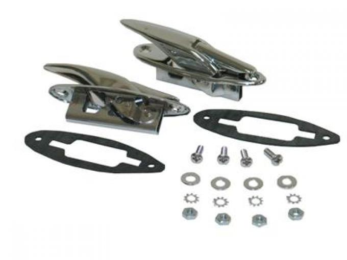 57-62 Soft Top / Convertible Top Rear Locks On Deck w/ Gaskets And ...