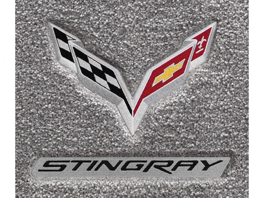 2014-2019 Floor Mat-C7 Cross Flag Emblem & Black Stingray Script ...