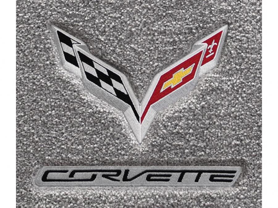 2014-2019 Floor Mat-C7 Cross Flag Emblem & Black Corvette Script ...