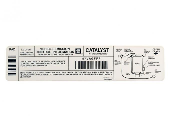 00 Decal - California Emission ( PAZ ) | Corvette Depot