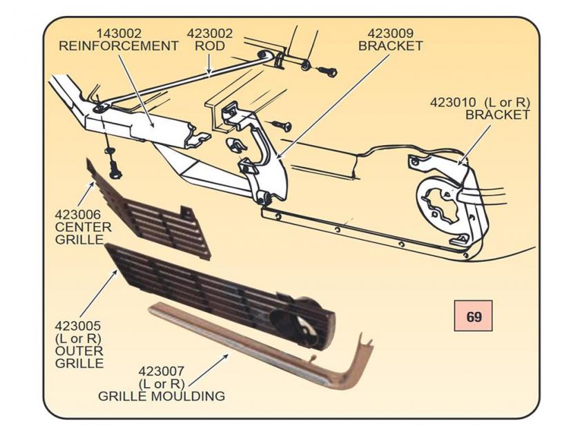 68-72 Hood Surround Reinforcement - Front - Fiberglass | Corvette Depot