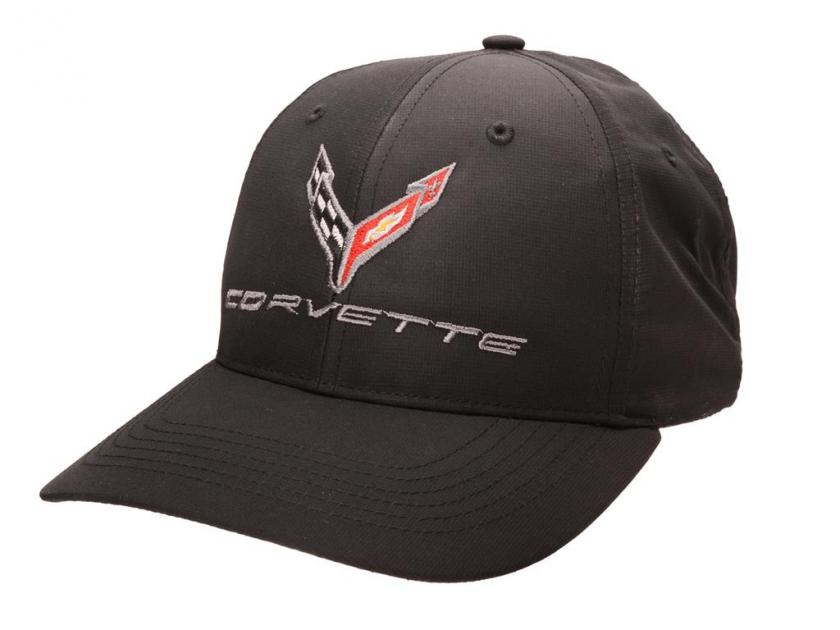 Hat C8 Corvette StayDri Performance Black | Corvette Depot