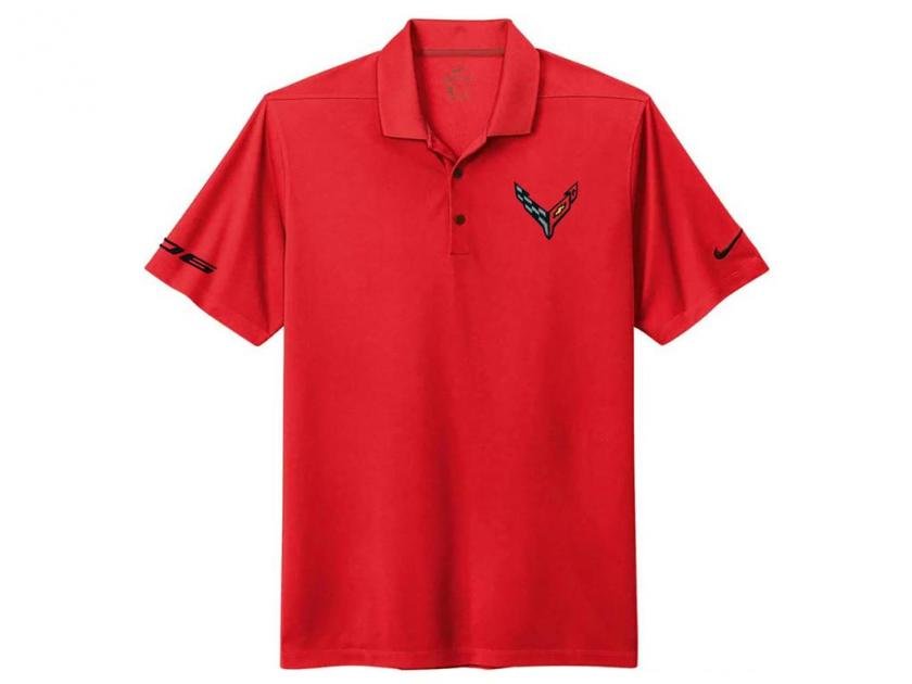 Men's Red C8 Z06 Corvette Nike Dri-Fit Polo | Corvette Depot