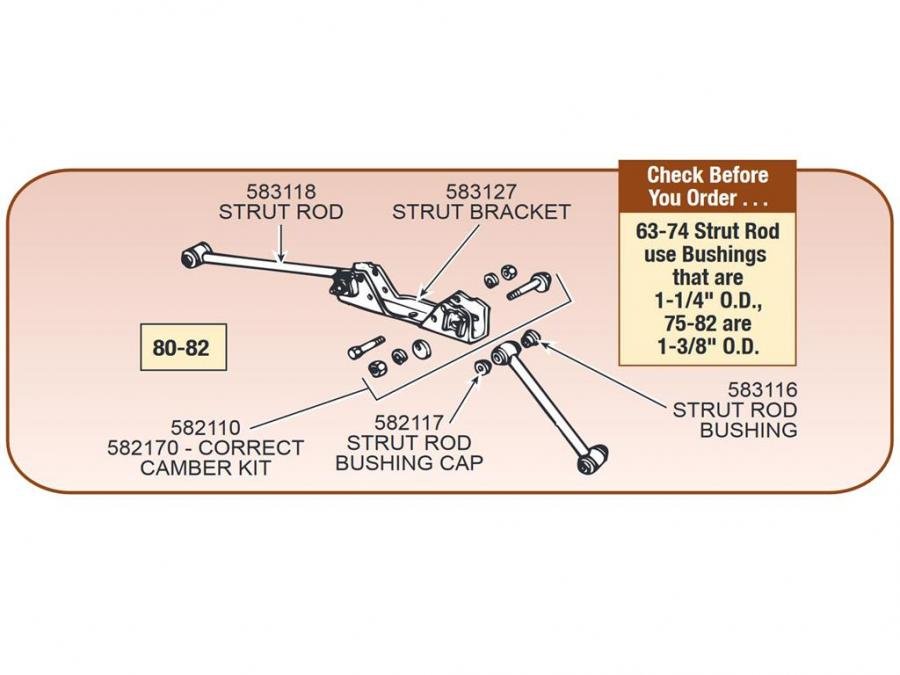 80-82 Strut Rod - With Bushing | Corvette Depot