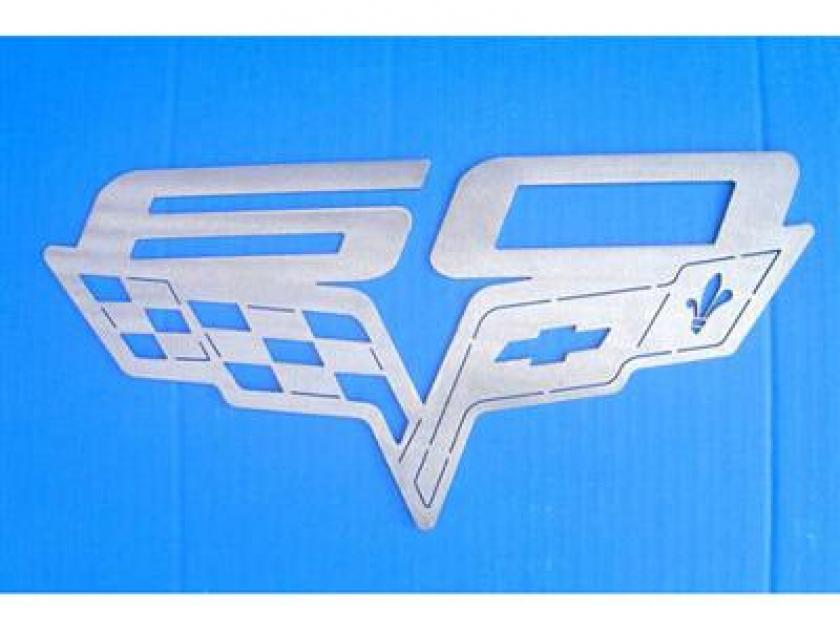 36" Car Art Work Brushed Metal Wall Hanging 60th Anniversary Emblem ...