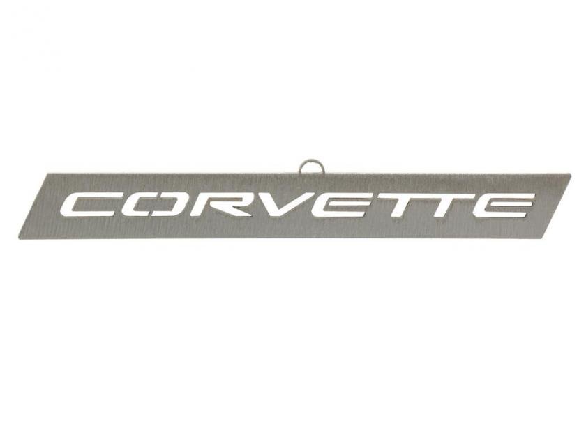 Ornament C5 Corvette Script Brushed Metal | Corvette Depot