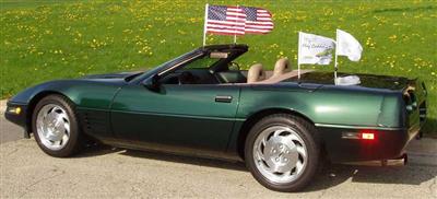 86-96 Flag Caddie - Convertible Windshield Mount | Corvette Depot