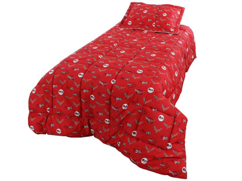 Reversible Corvette Logo Comforter | Corvette Depot