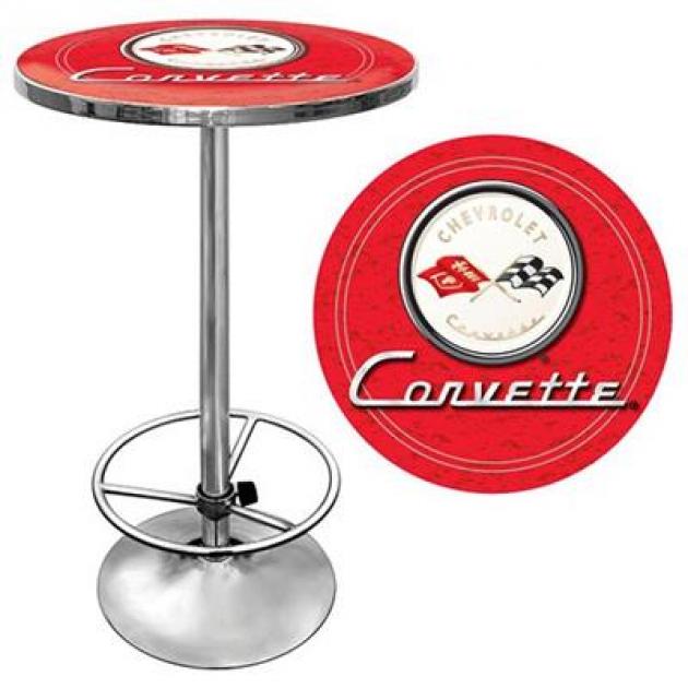 28" Red Pub Table With C1 Logo | Corvette Depot