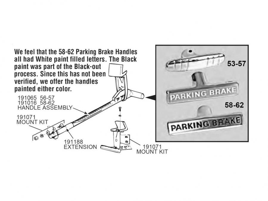 53-62 Parking / Emergency Brake Handle Mount Kit - 12 Pieces | Corvette ...