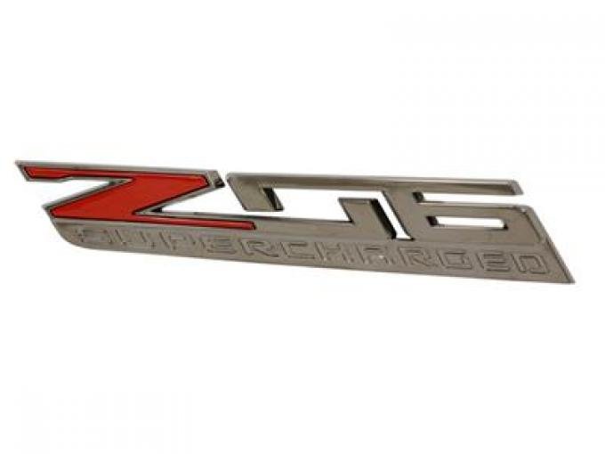 15-19 Side Fender Emblem - Z06 Supercharged - Factory Black Chrome ...
