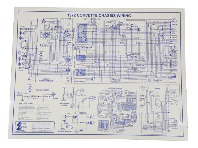 72 Wire Diagram - 17" X 22" | Corvette Depot