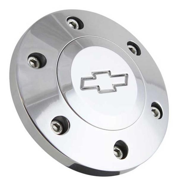 Horn Button Cap, For 6 Bolt Wheels, With Bow Tie Logo, Polished ...