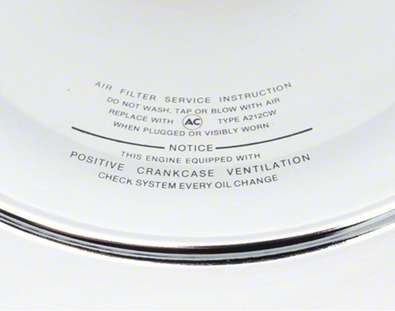 OER 1966-69 Chevrolet, Open Element Chrome Air Cleaner Lid , 14", with ...