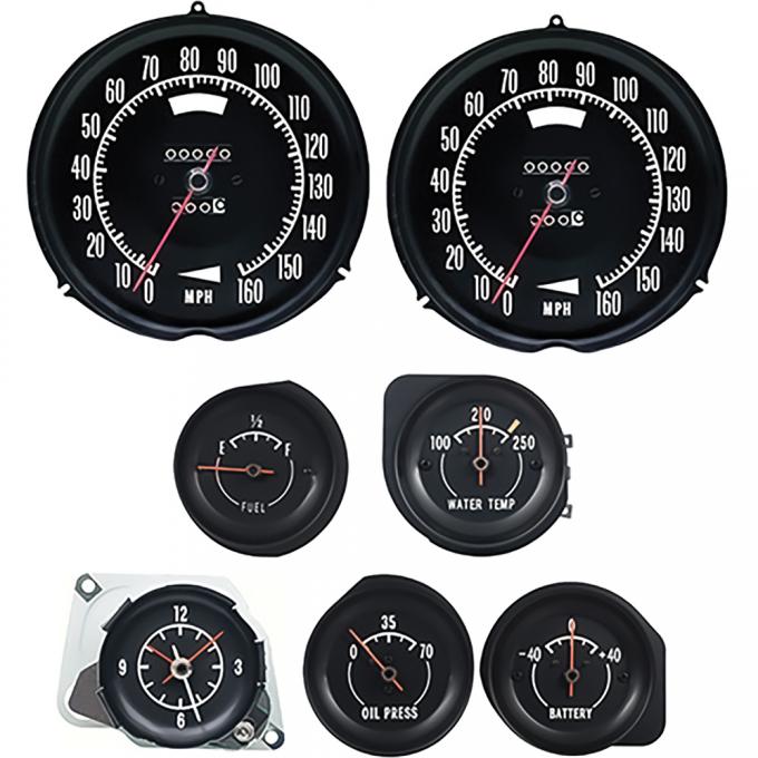 OER 1972-74 Corvette Dash Gauge Kit, 6500 Redline, Without Speed ...