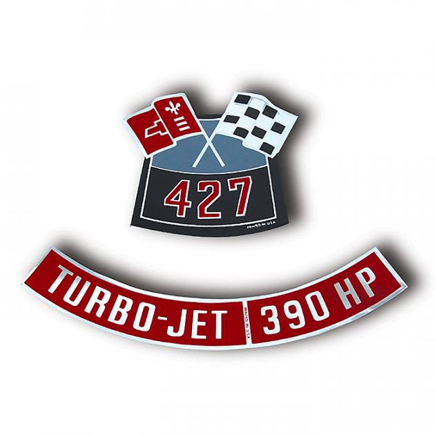 Corvette Decals, Air Cleaner 427/390, 1966-1969 | Corvette Depot